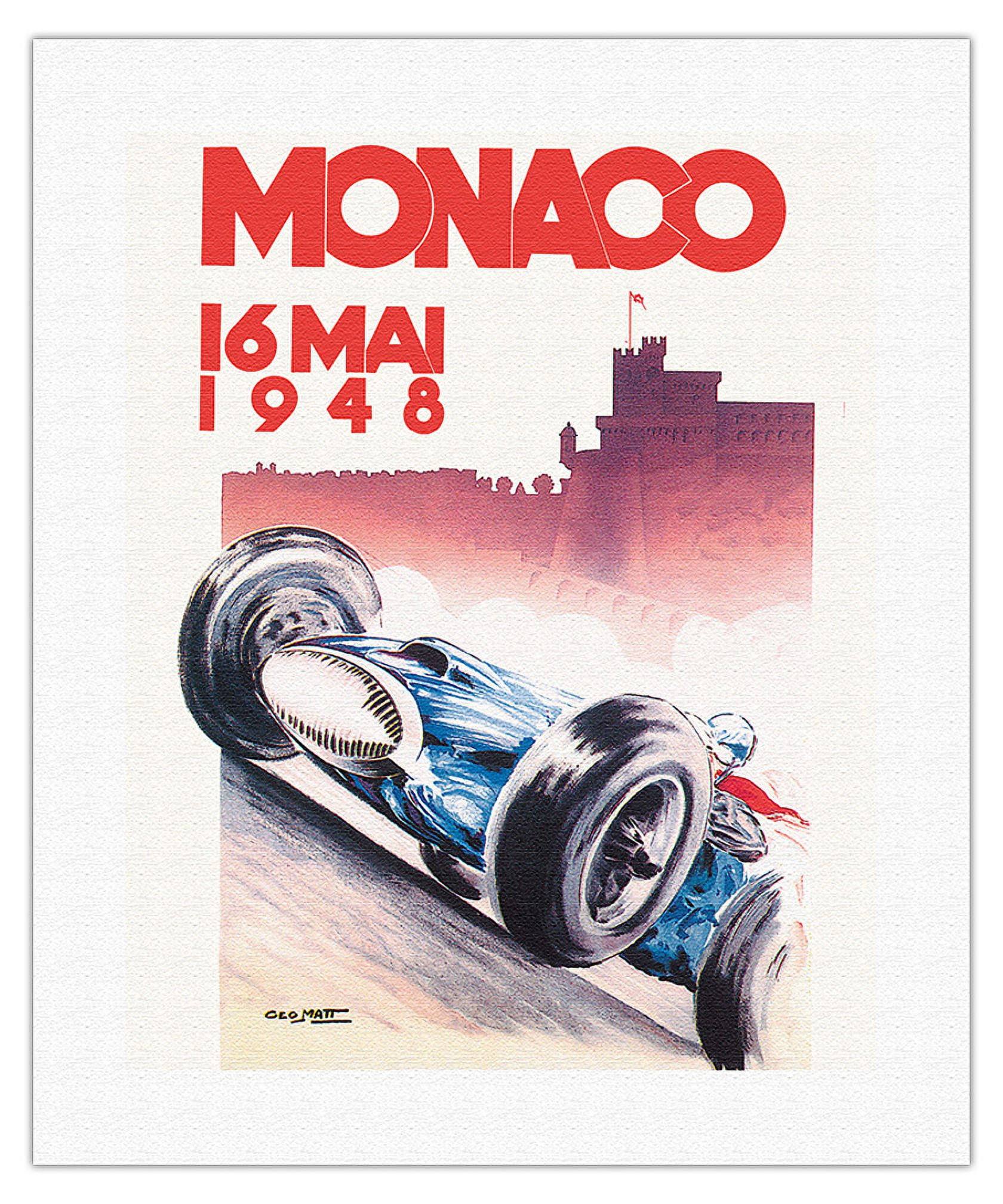 1948 Monaco Grand Prix - Vintage Car Racing Poster by Géo Ham (Georges ...