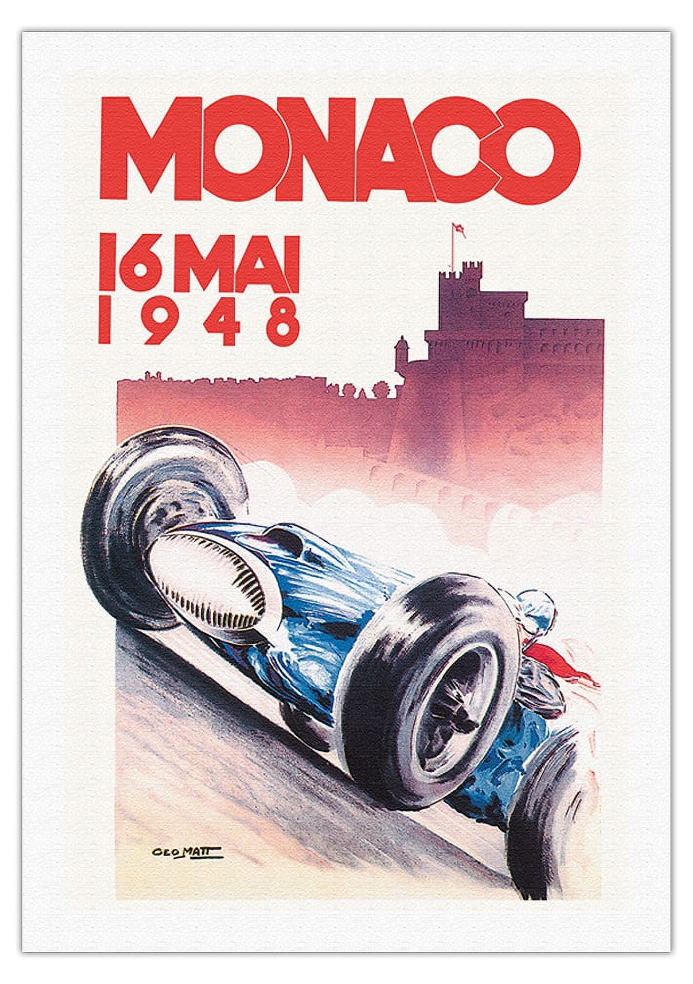 1948 Monaco Grand Prix - Vintage Car Racing Poster by Géo Ham (Georges ...