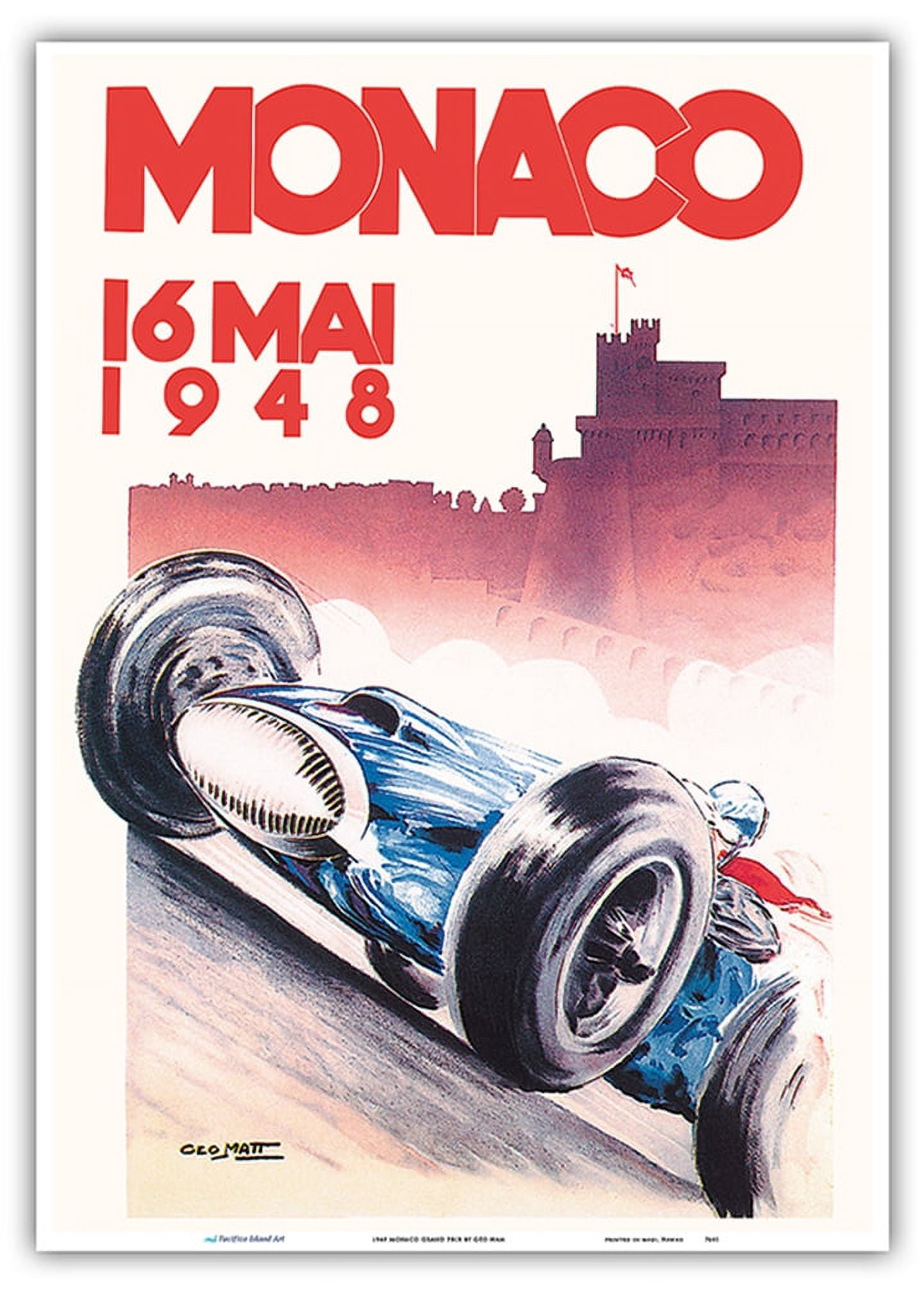 1948 Monaco Grand Prix - Vintage Car Racing Poster by Géo Ham (Georges ...