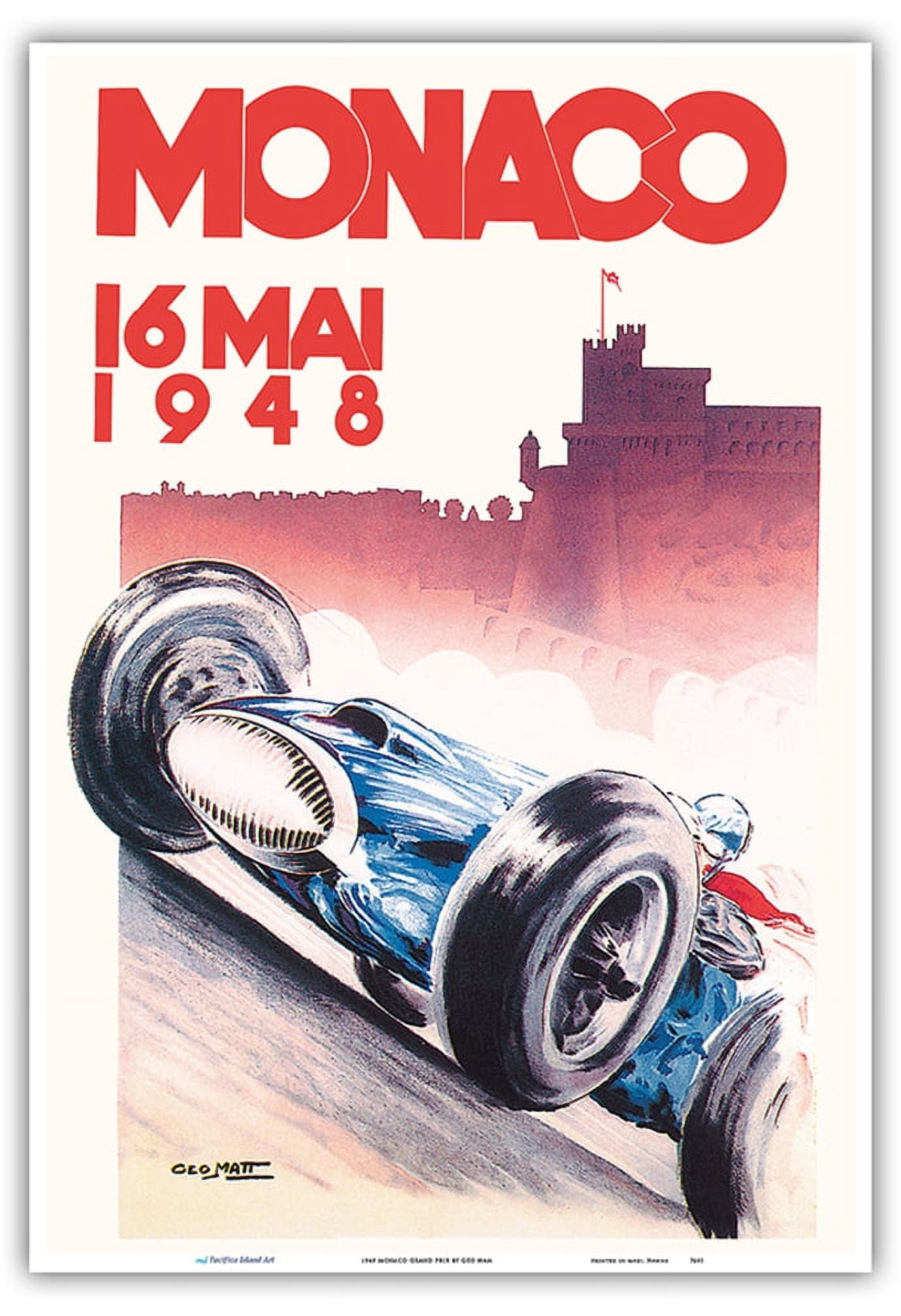 1948 Monaco Grand Prix - Vintage Car Racing Poster by Géo Ham (Georges ...