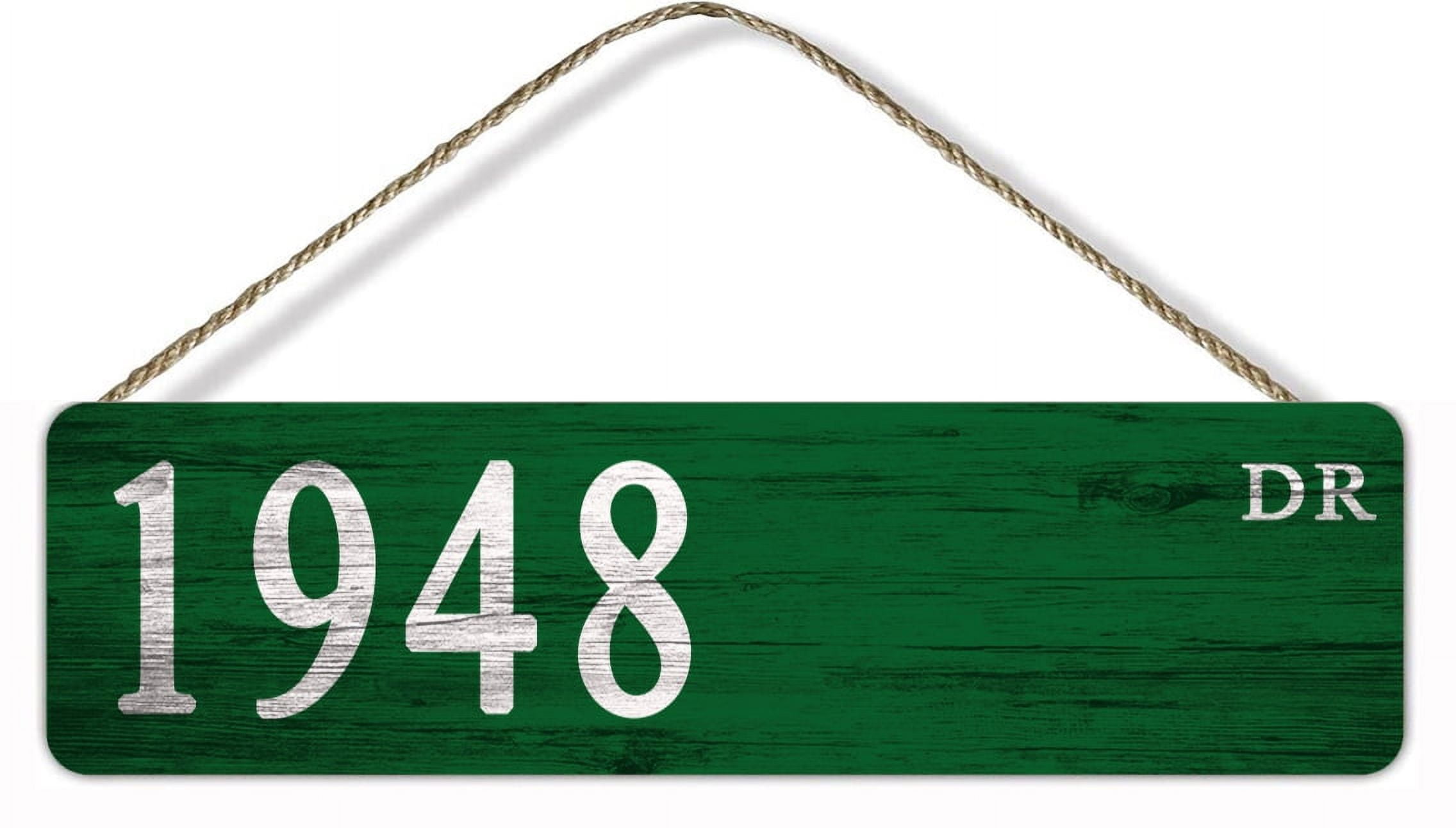 1948 Street Signs Wooden Hanging Sign Plaque With Rope Wall Decor 4X16 ...