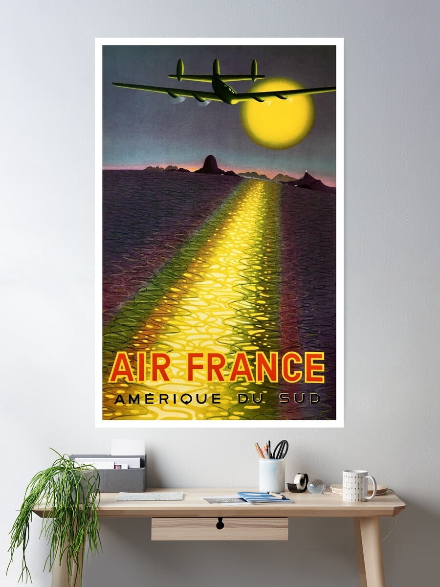 1949 Air France South America Travel Poster Poster Wall Art, Modern ...