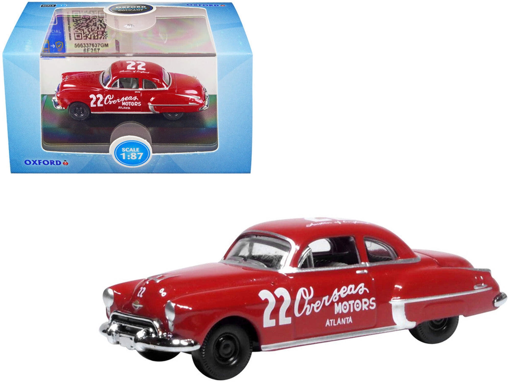 1949 Oldsmobile Rocket 88 Coupe #22 "Overseas Motors Atlanta" Red 1/87 ...