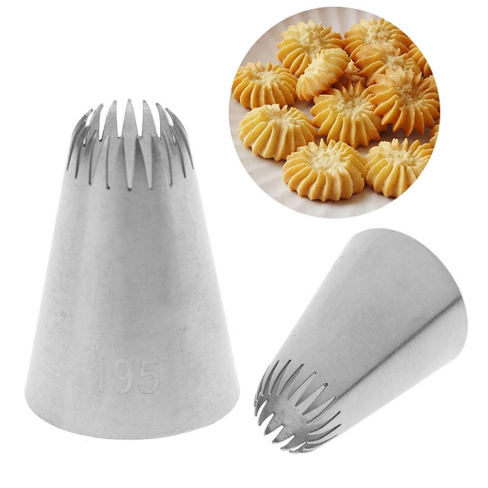#195 Cake Head Metal Icing Piping Nozzles Stainless Steel Cake Cream ...