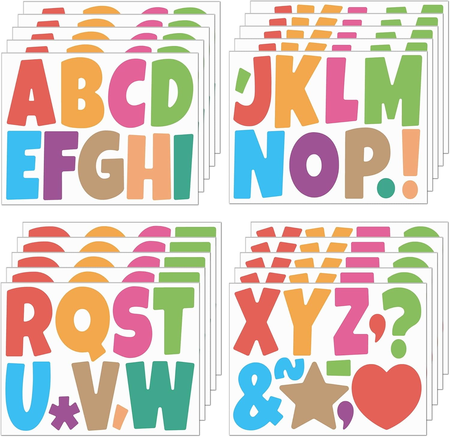 195 Pcs Bulletin Board Letters Large Letter Stickers 4 Inch Self ...