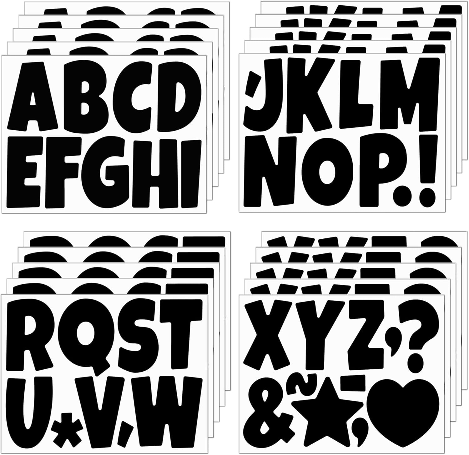 195 Pcs Bulletin Board Letters Large Letter Stickers 4 Inch Self ...