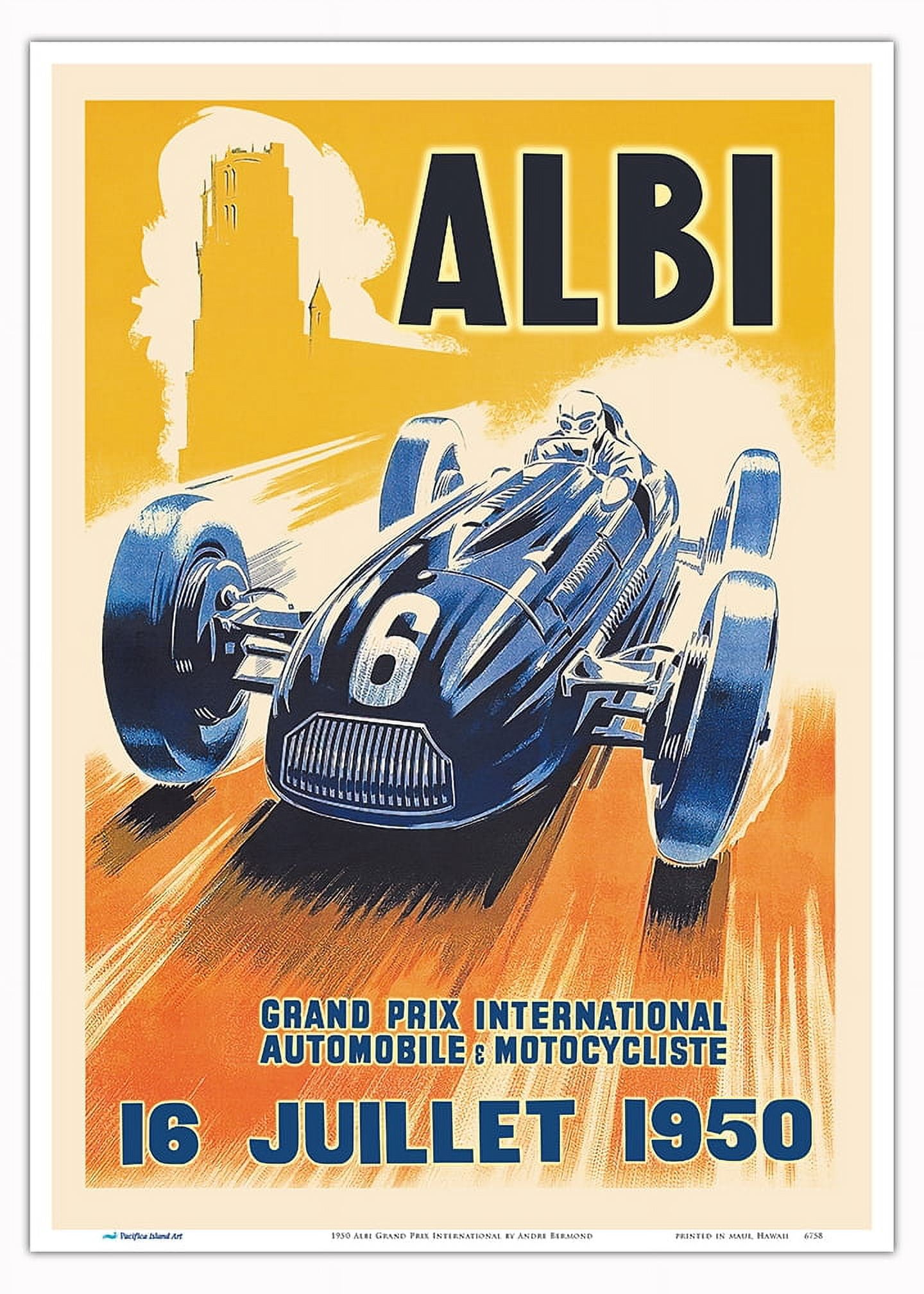 1950 Albi Grand Prix International - Vintage Car Racing Poster by Andre ...