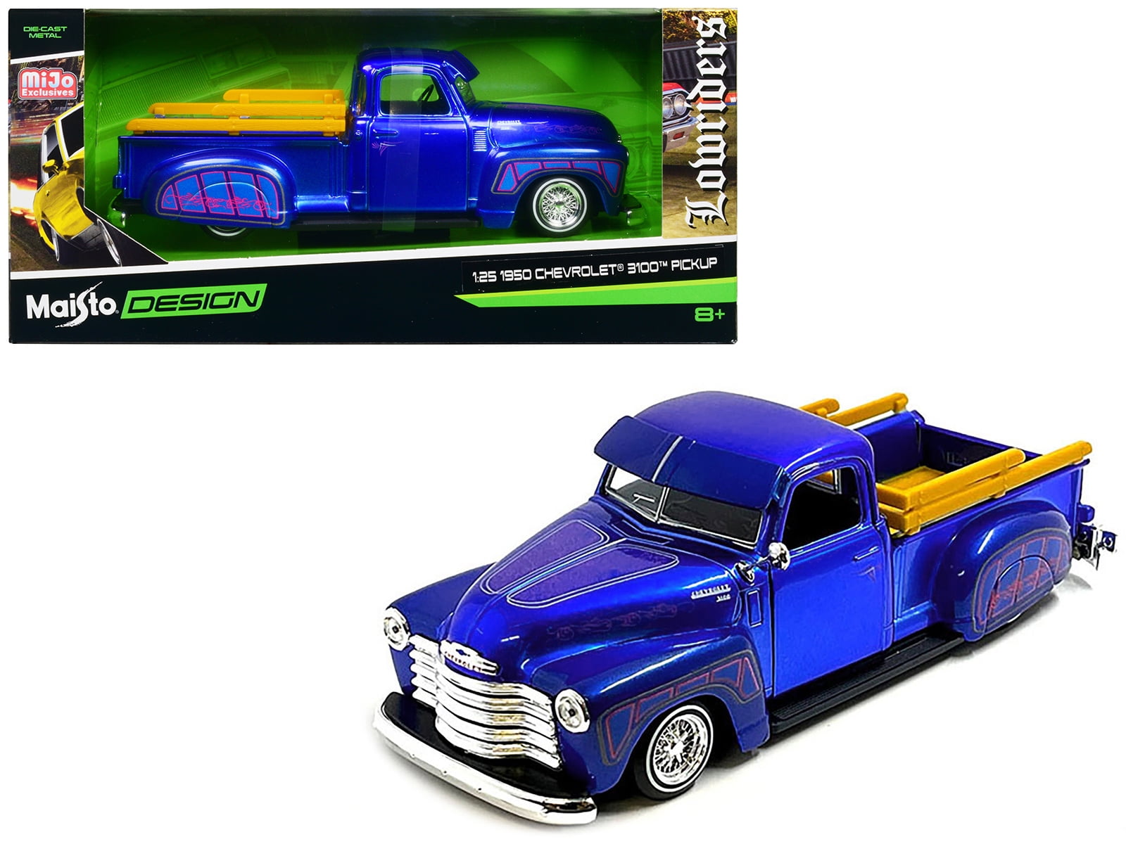 1950 Chevrolet 3100 Pickup Truck Lowrider Candy Blue with Graphics ...