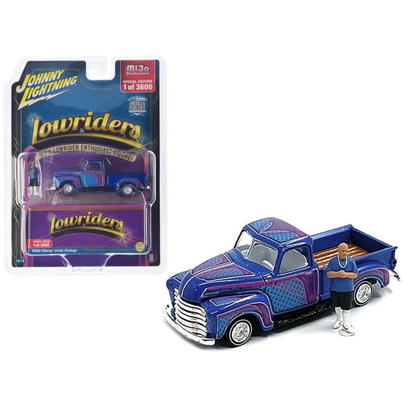 1950 Chevrolet 3100 Truck Lowrider Blue w/Graphics & Figure Ltd Ed to ...