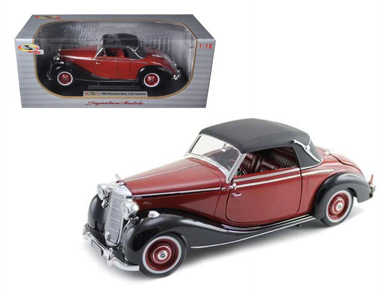 1950 Mercedes Benz 170S Cabriolet Burgundy and Black 1/18 Diecast Model ...
