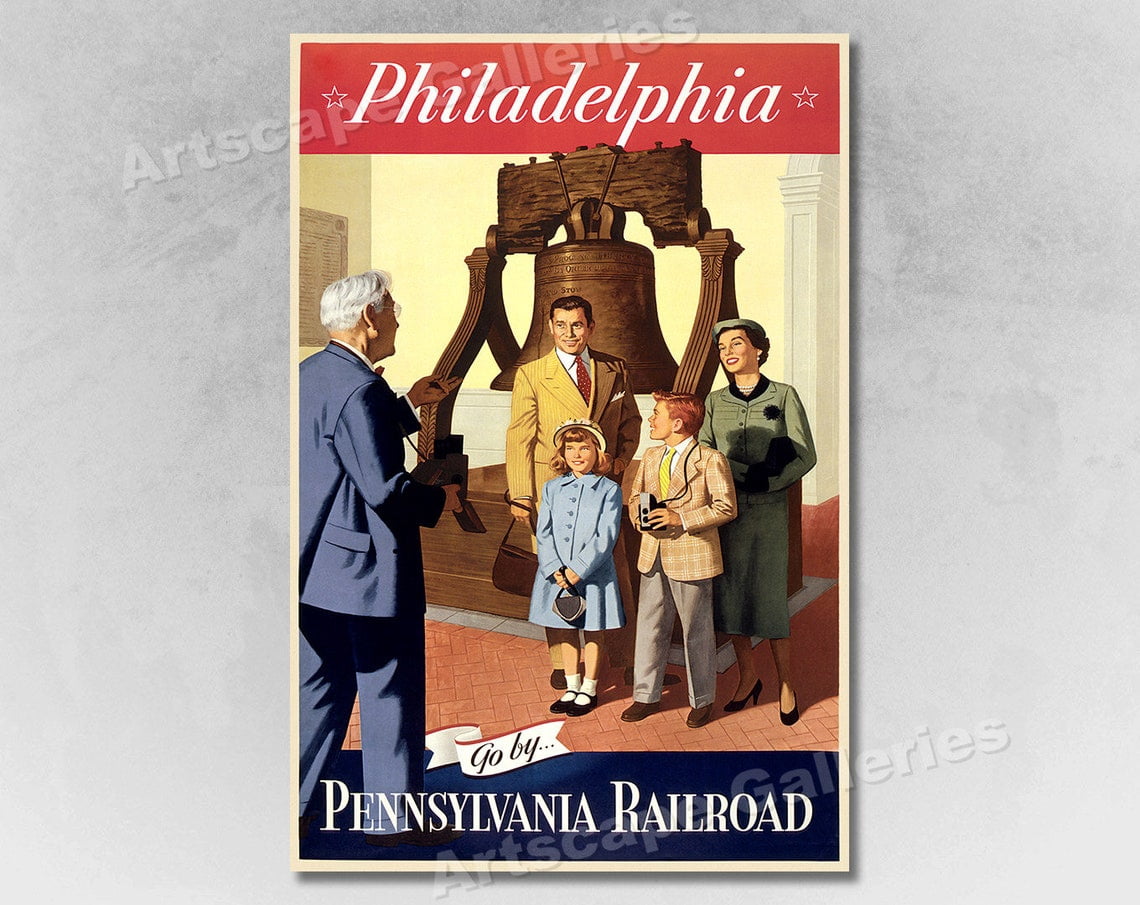1950 Philadelphia Liberty Bell Pennsylvania Railroad Vintage Travel ...
