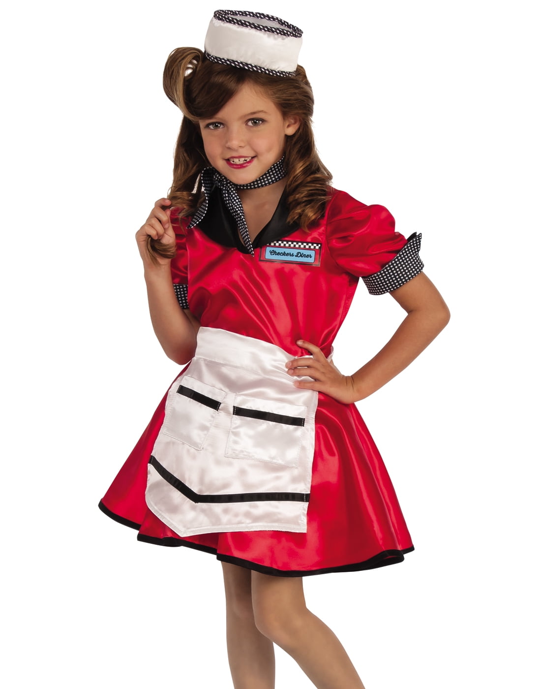 1950'S Checkers Diner Girl Waitress Child Decades Halloween Costume-S ...