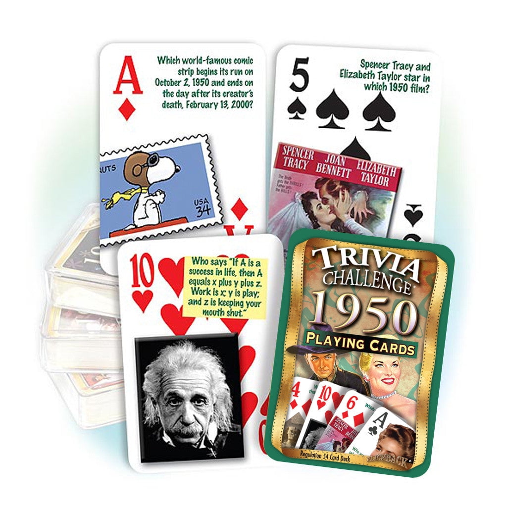 1950 Trivia Challenge Playing Cards: Birthday or Anniversary Gift ...