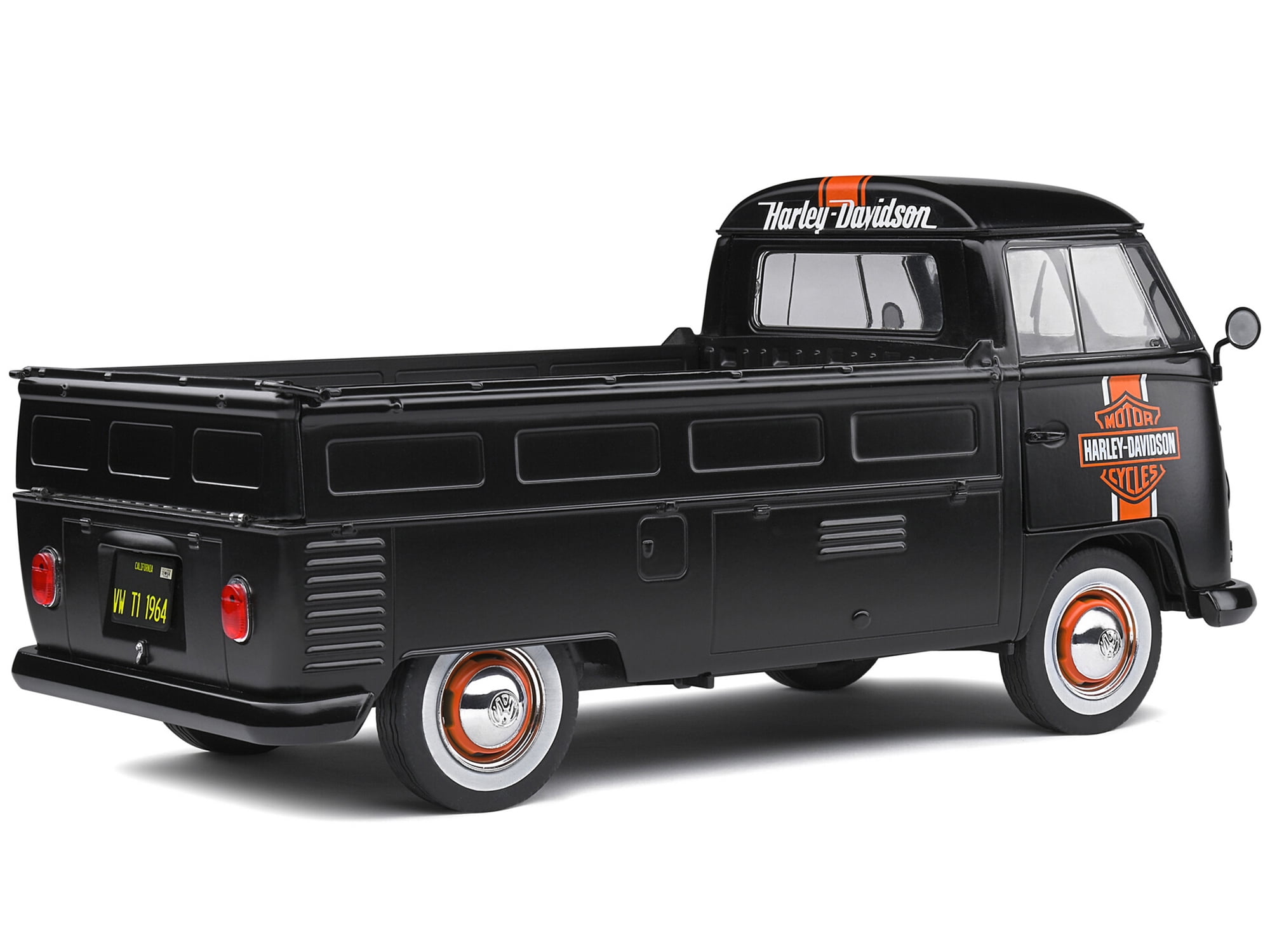 1950 Volkswagen T1 Custom Pickup Truck Matt Black with Orange Stripes ...
