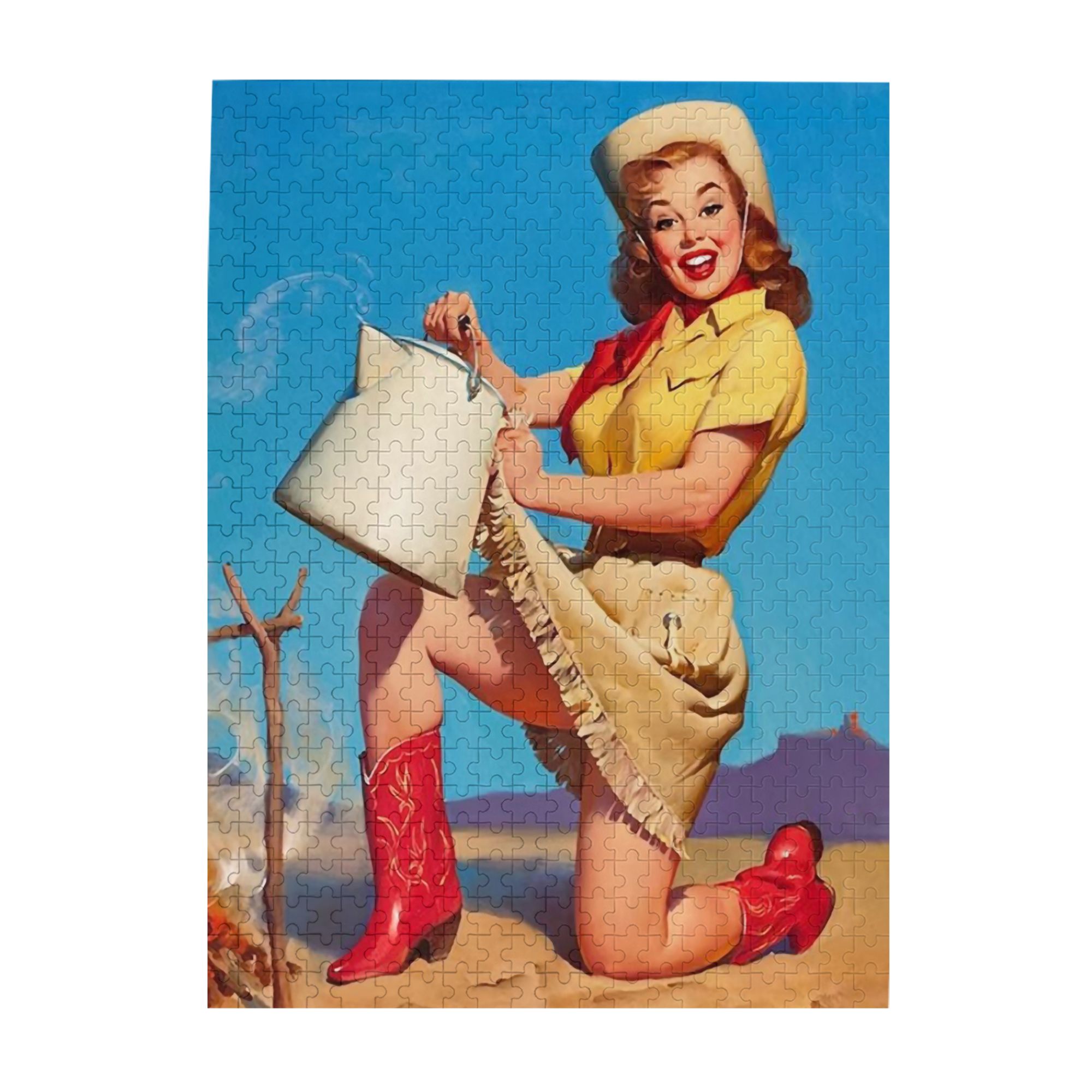 1950s Cowgirls Pin Ups Girl Art Print Sexy Girl Wall Art Vintage Garage Metal Sign For Man Cave