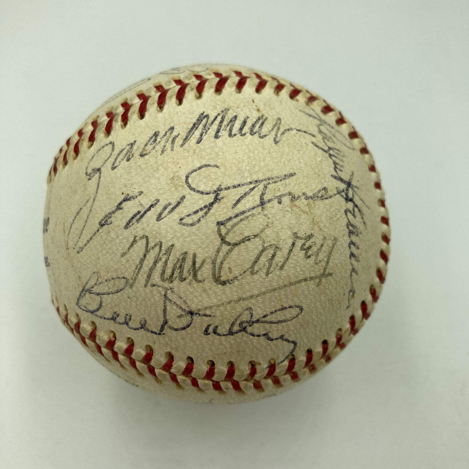 1950's HOF Multi Signed Baseball Lefty Grove Ray Schalk Pie Traynor Sam ...
