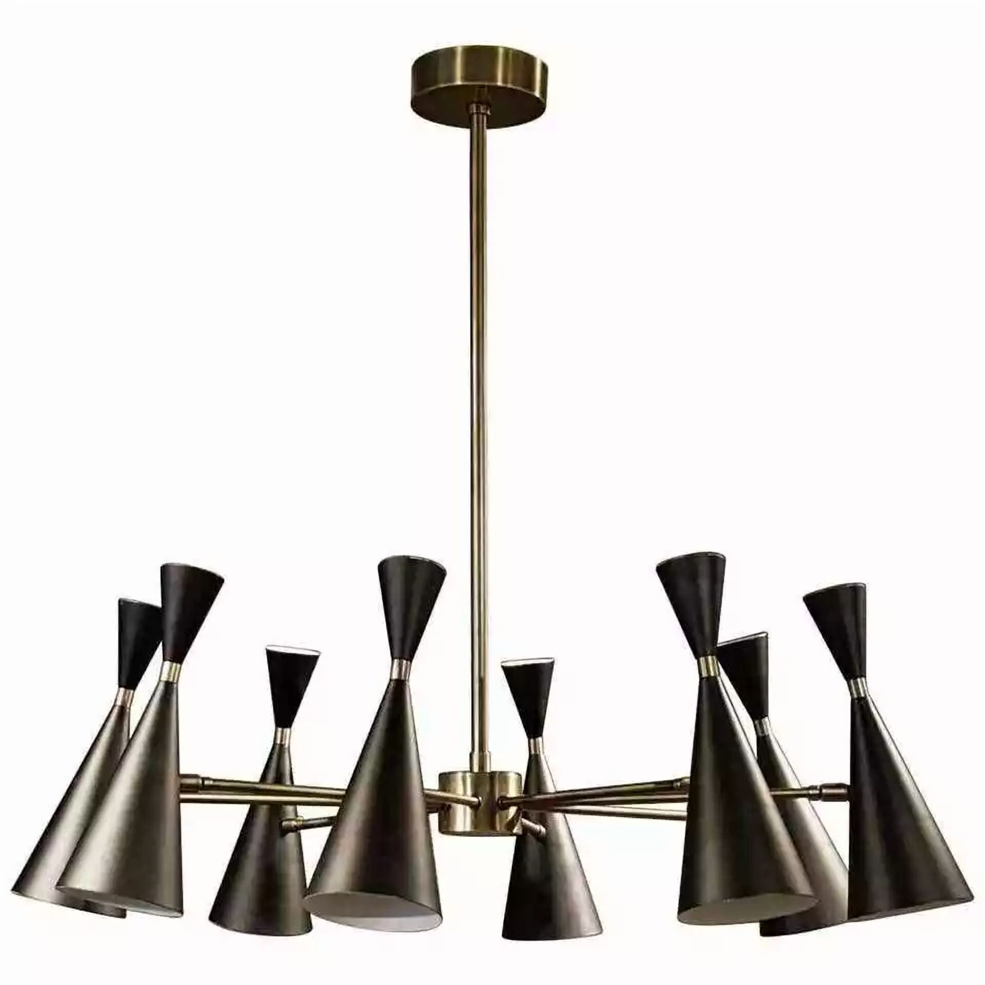 1950's Mid Century Modern Brass Italian Monolith Chandeliers Stilnovo ...