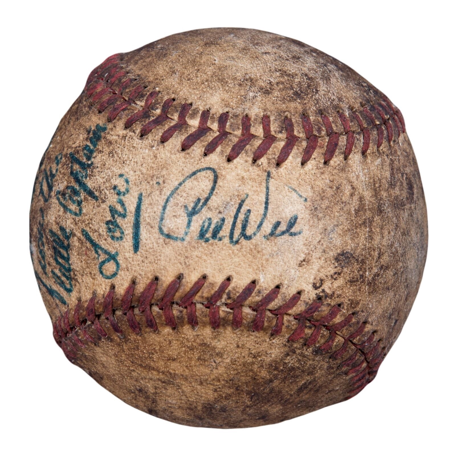 1950's Pee Wee Reese Signed Game Used Baseball Inscribed "Little ...