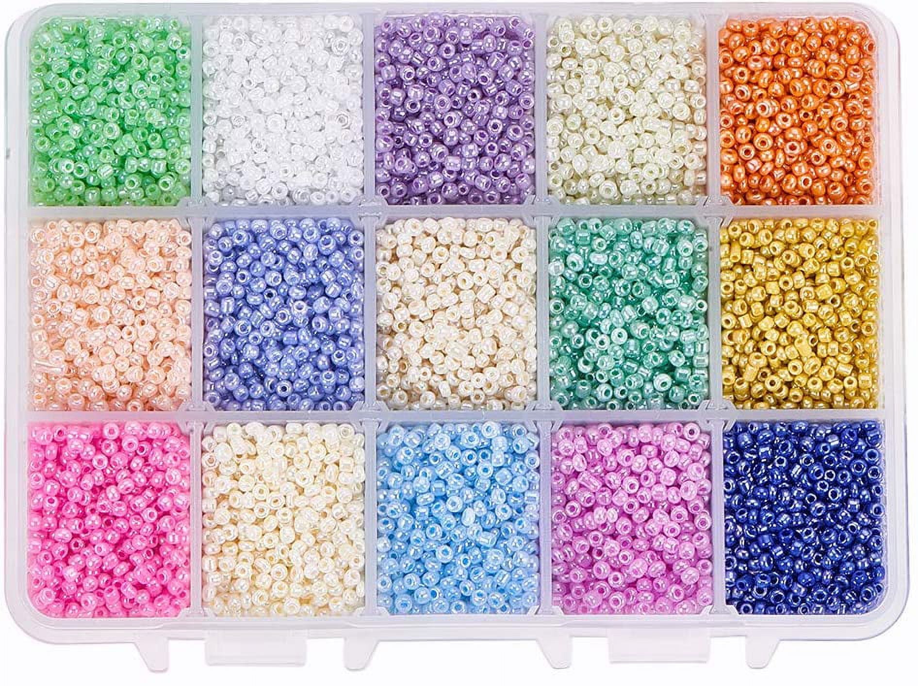 19500pcs Seed Beads 15 Color 12/0 Glass Waist Beads 2mm Mini Beads ...