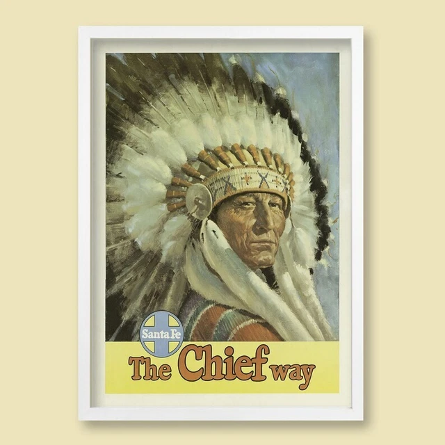1950S Santa Fe The Chief Way Vintage Usa Travel Poster Art Print NO ...