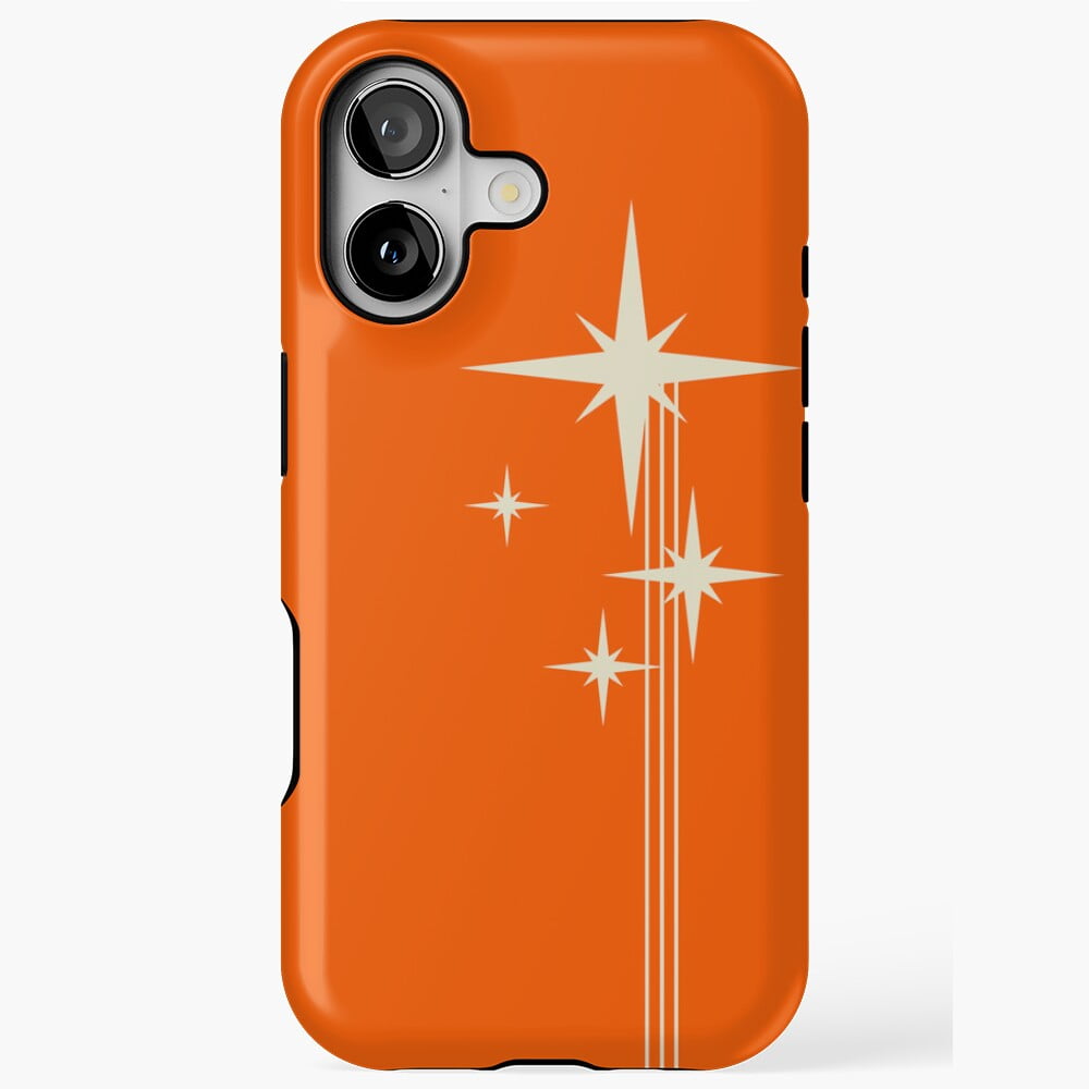 1950s Atomic Age Orange Retro Starburst Mid Century Design Phone Case ...