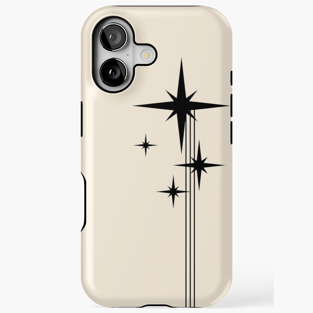 1950s Atomic Age Retro Starbursts Black Cream Mid Century Phone Case ...