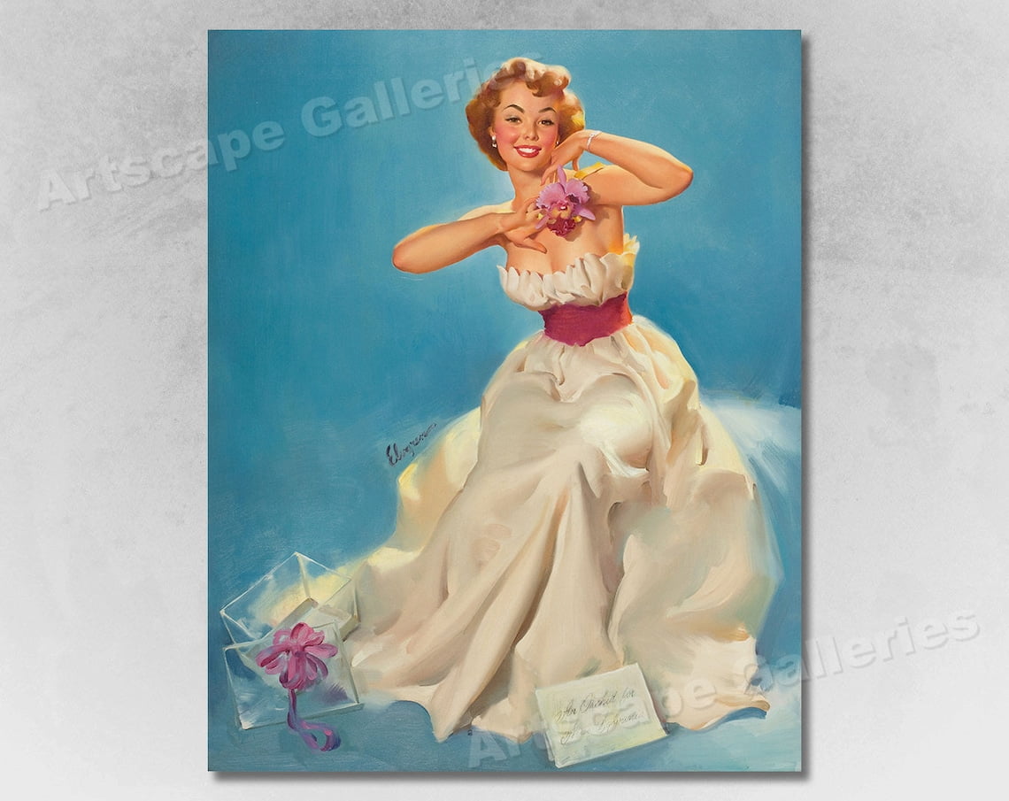 1950s Elvgren Girl Orchid for Miss Sylvania, Unframed Poster - Walmart.com