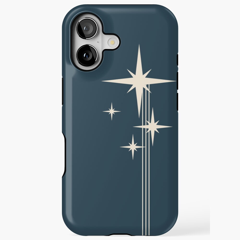 1950s Retro Starbursts Deep Teal Slate Cream Atomic Pattern Phone Case ...