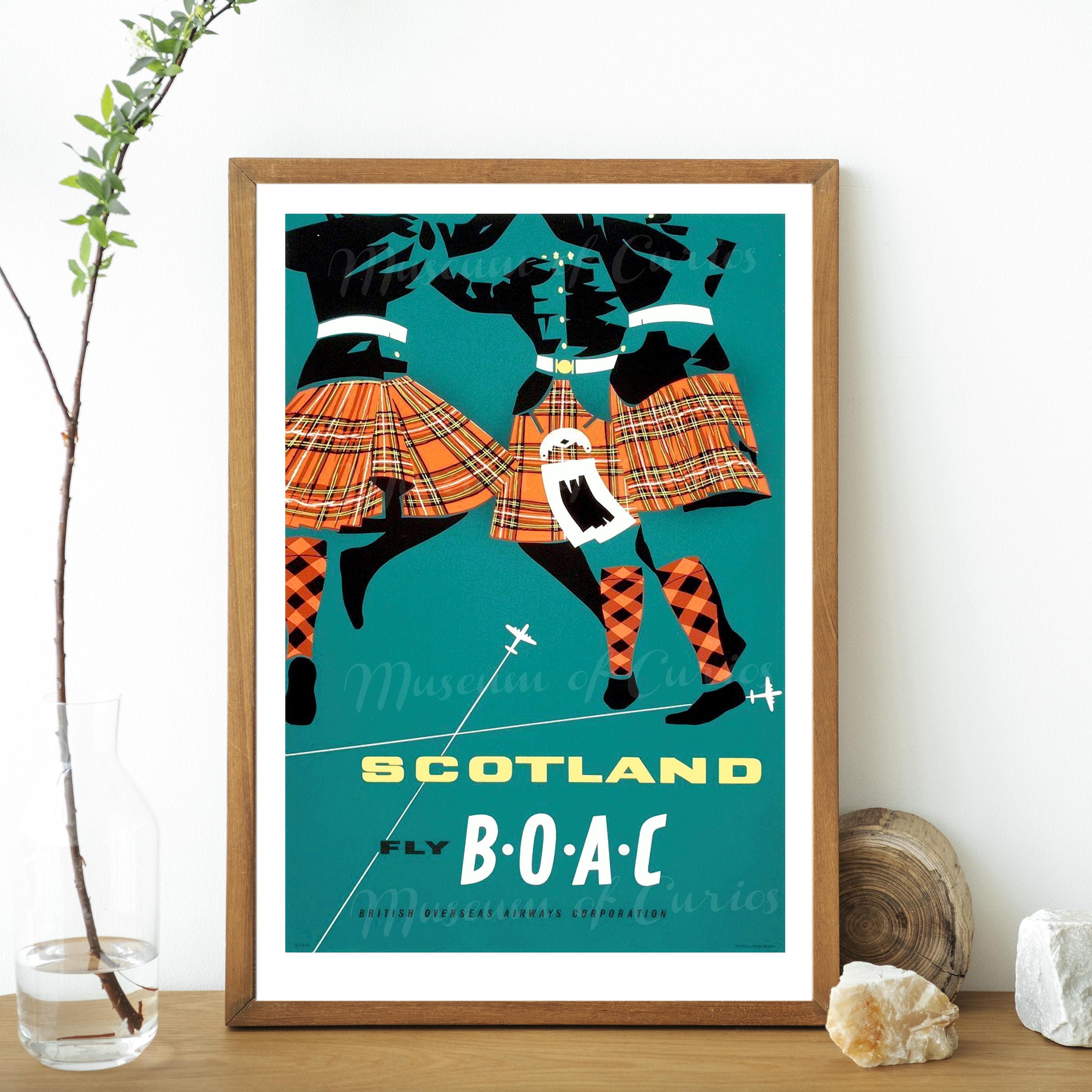 1950s Scotland Boac Travel Poster: Mid-century Modern Print, Poster ...