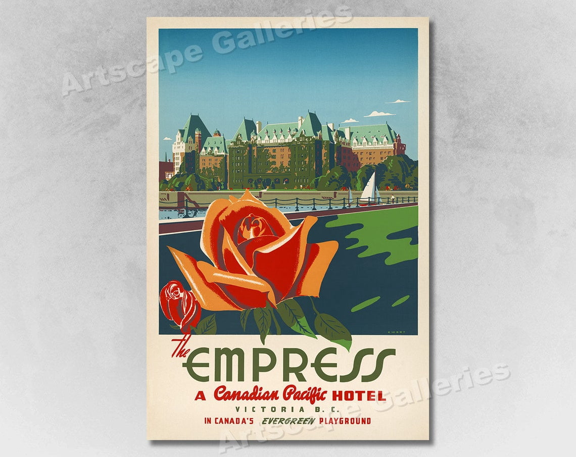 1950s The Empress Pacific Hotel Advertising, Unframed Canvas - Walmart.com