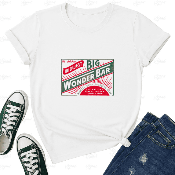 1950s Wonder Bar Ice Cream Nostalgic Retro Dessert Unisex T-Shirt, up ...
