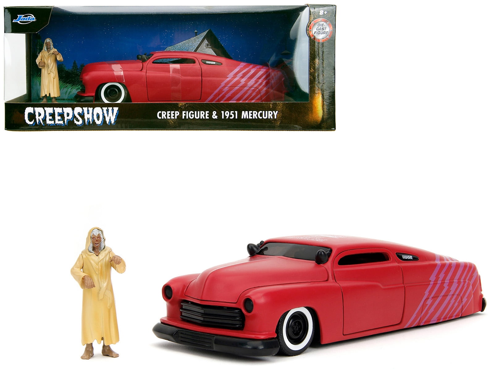 1951 Mercury Matt Red with Purple Stripes and Creep Diecast Figure ...
