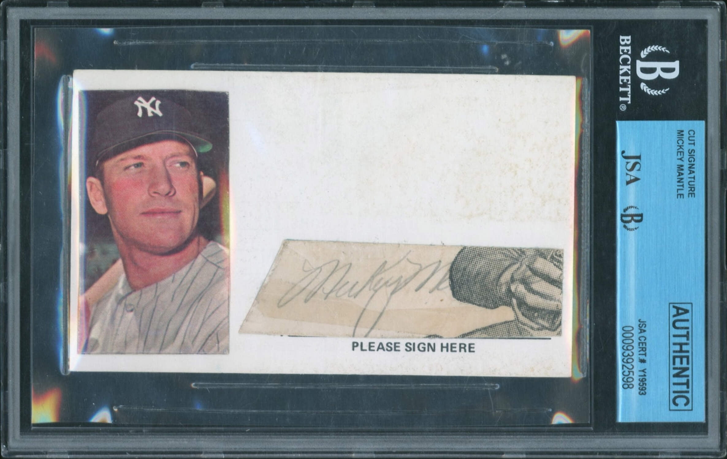 1951 Mickey Mantle Rookie Signed Autographed Index Card Beckett BGS COA ...