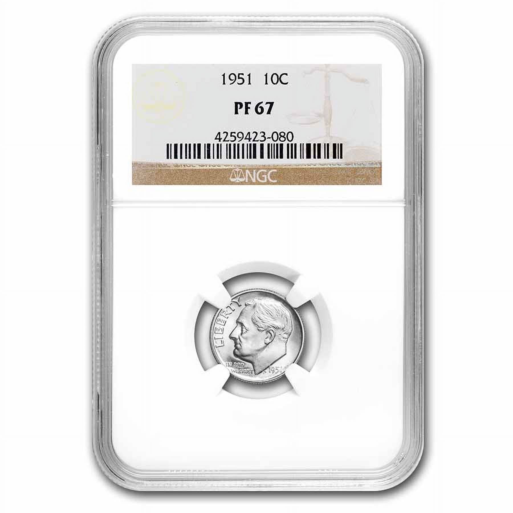 1951 Roosevelt Dime PF-67 NGC - Walmart.com