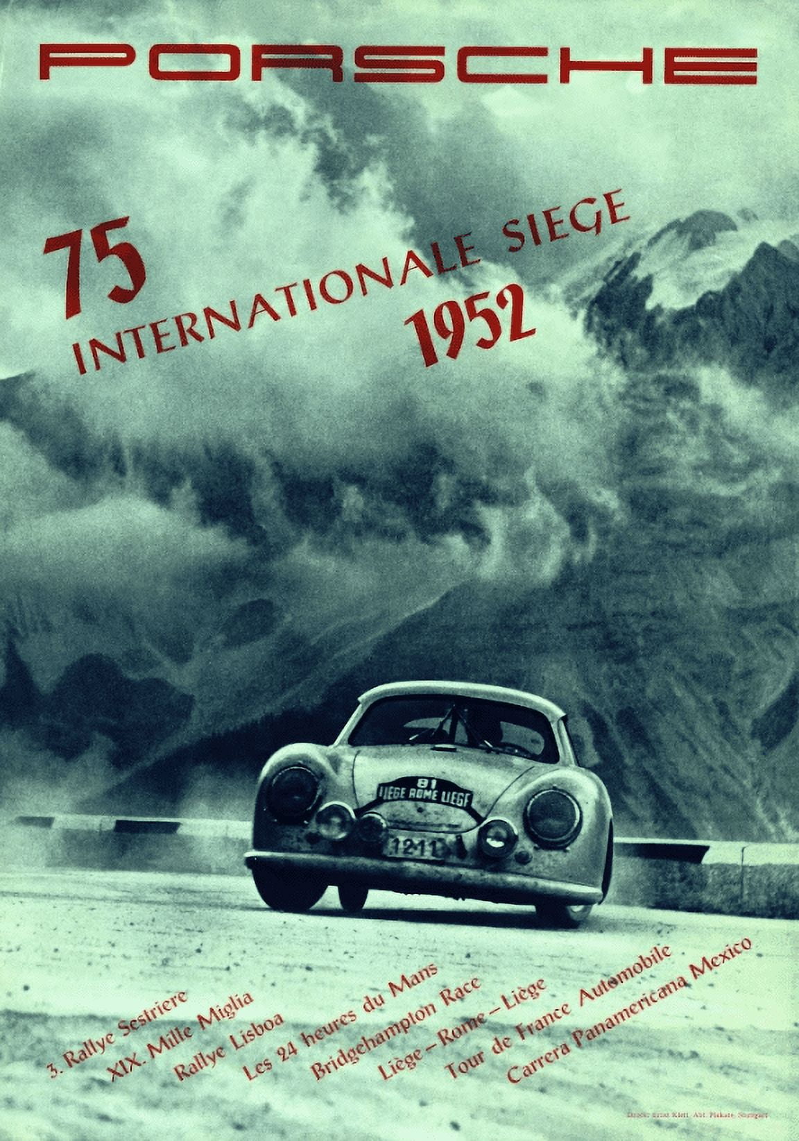 1952 Car Racing Poster - Historic Motorsport Event, Vintage Racing ...