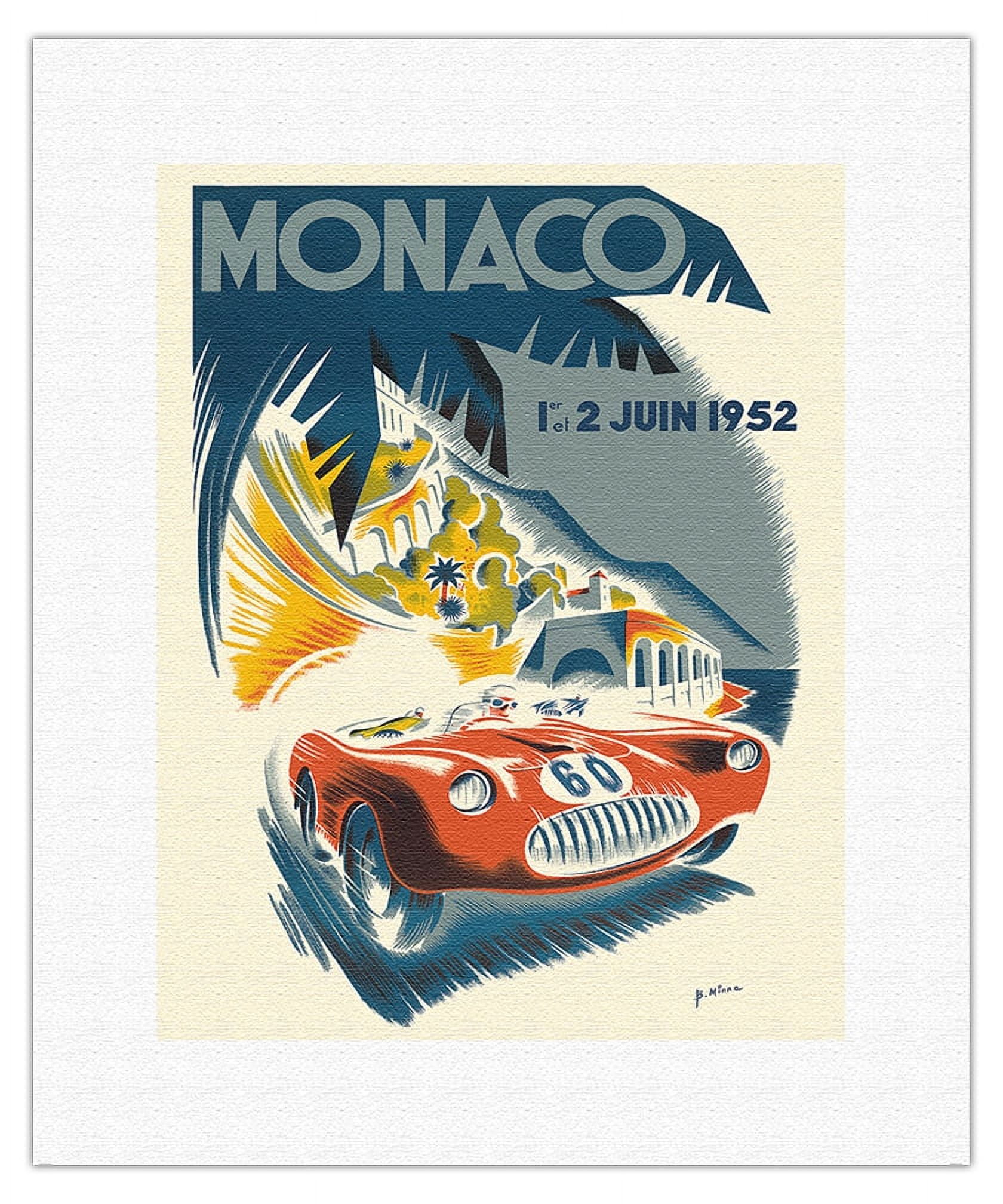 1952 Monaco Grand Prix - Formula One Race Cars/ NOT ORIGINAL - Vintage Car Racing Poster by B ...