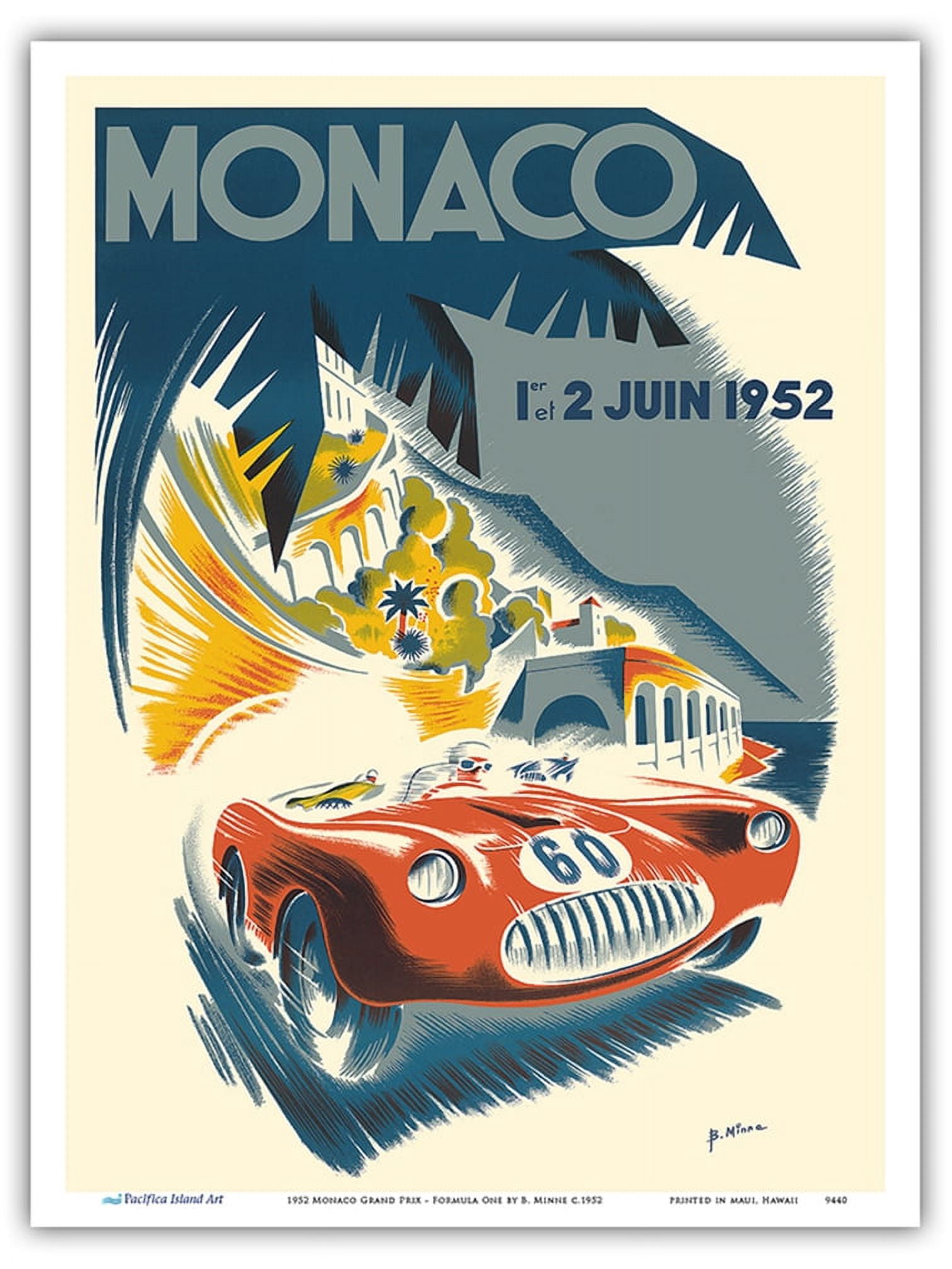 1952 Monaco Grand Prix - Formula One Race Cars/ NOT ORIGINAL - Vintage ...
