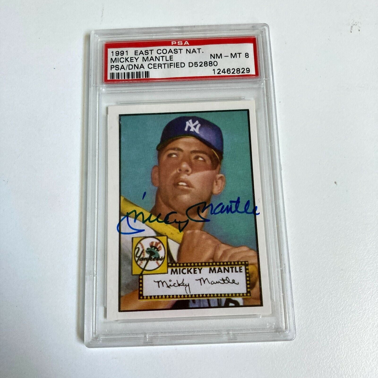 1952 Topps Mickey Mantle Signed Autographed 1991 RC Baseball Card PSA ...