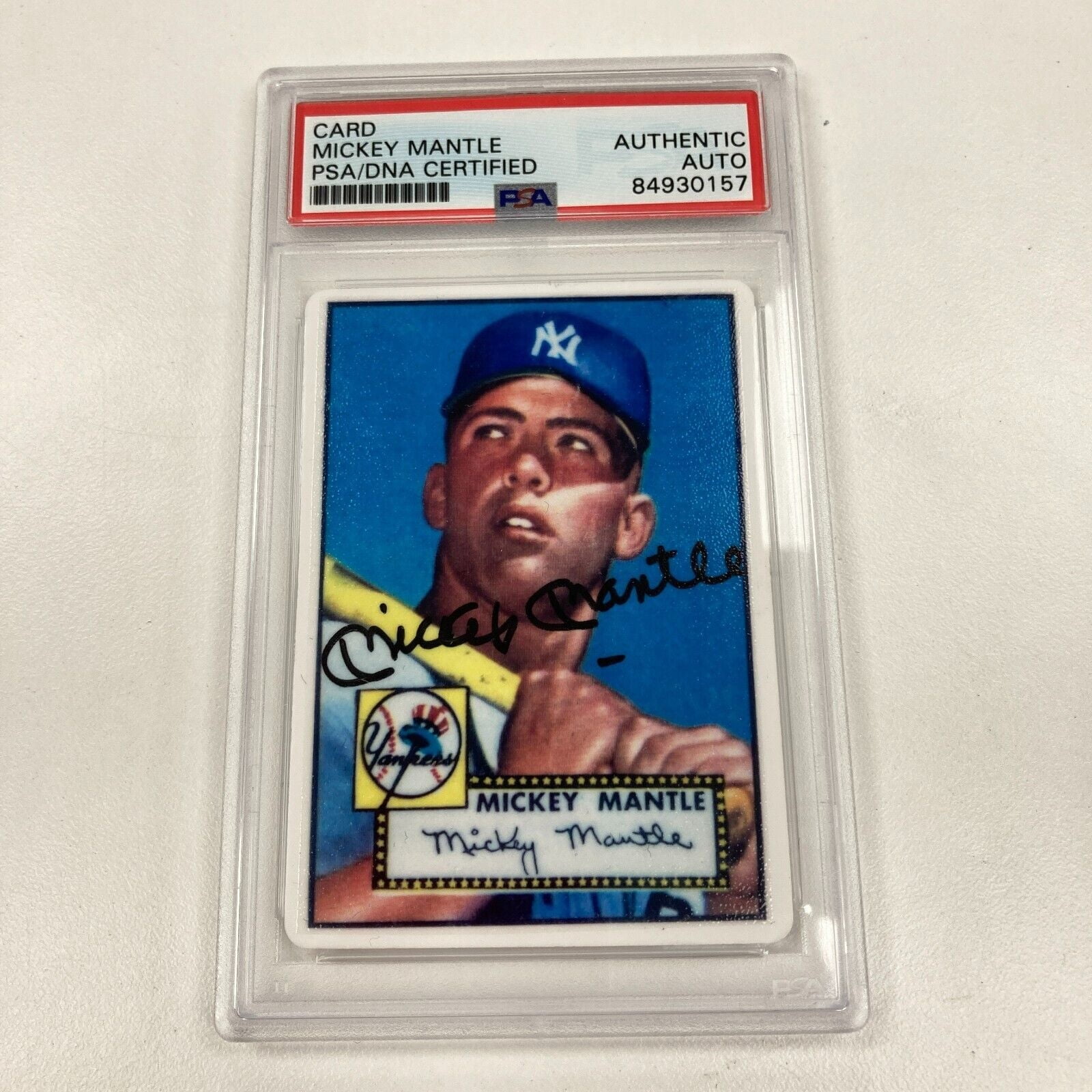 1952 Topps Mickey Mantle Signed Porcelain Baseball Card RC PSA DNA ...
