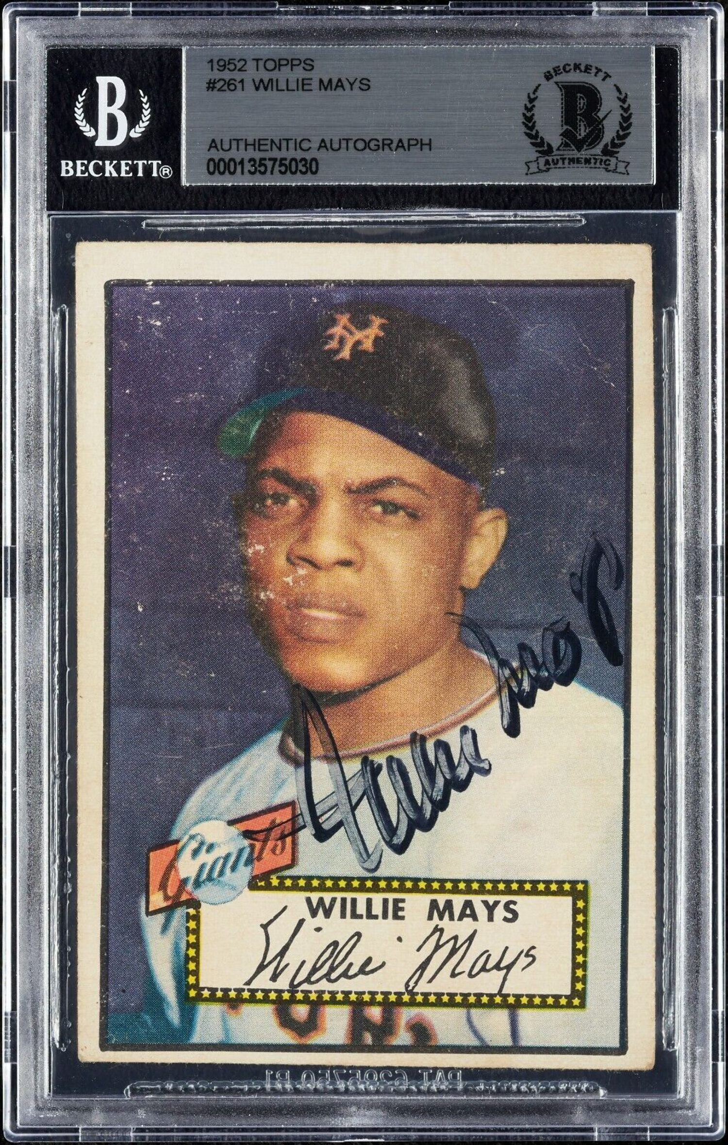 1952 Topps Willie Mays #261 Signed Autographed RC Rookie Beckett BGS ...