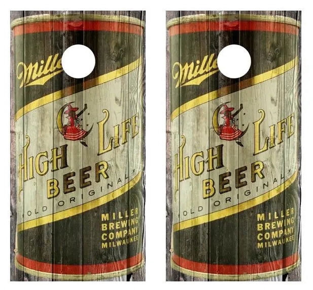 1953 Miller High Life Beer Can Barnwood Cornhole Wood Board Skin Wraps ...