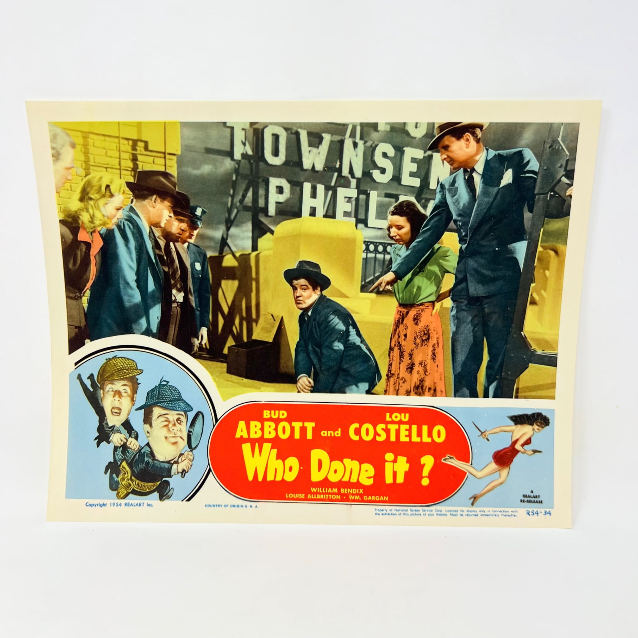 1954 Who Done It Lobby Card Collectible Lobby Card Movie Poster No.1 ...