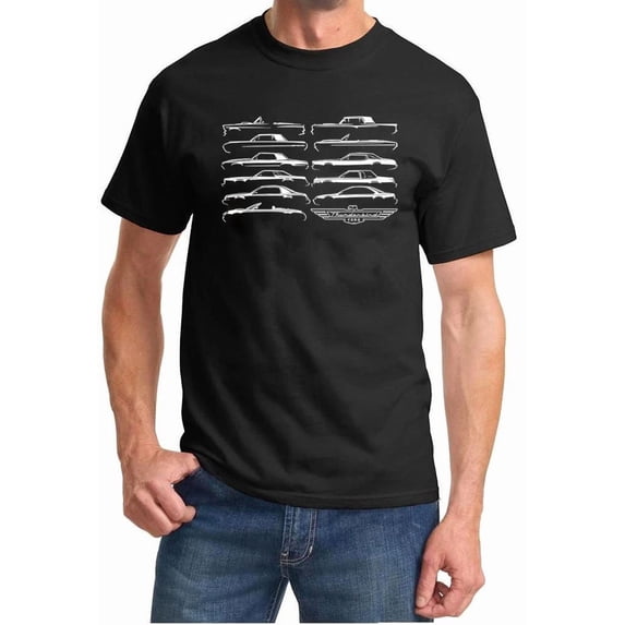 1955-06 Ford Thunderbird Evolution Classic Outline Design Tshirt NEW ...