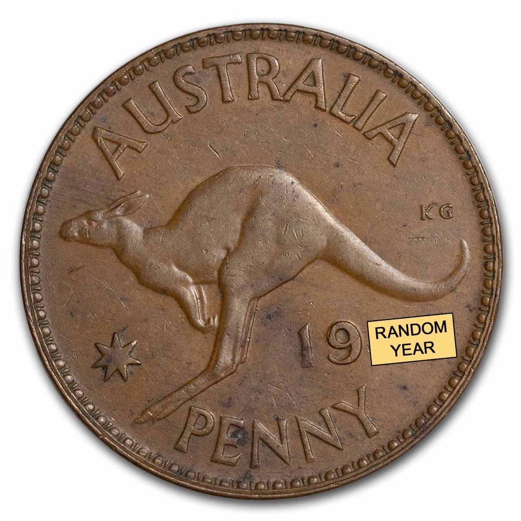 1955-1964 Australia Bronze Penny Elizabeth II Avg Circ - Walmart.com