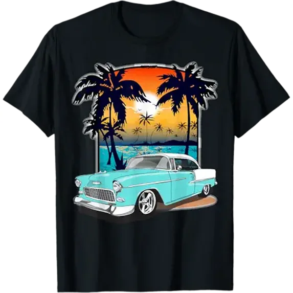 1955 55 56 57 Bel air Retro 50s Vintage Classic Old Hot Rod T-Shirt ...