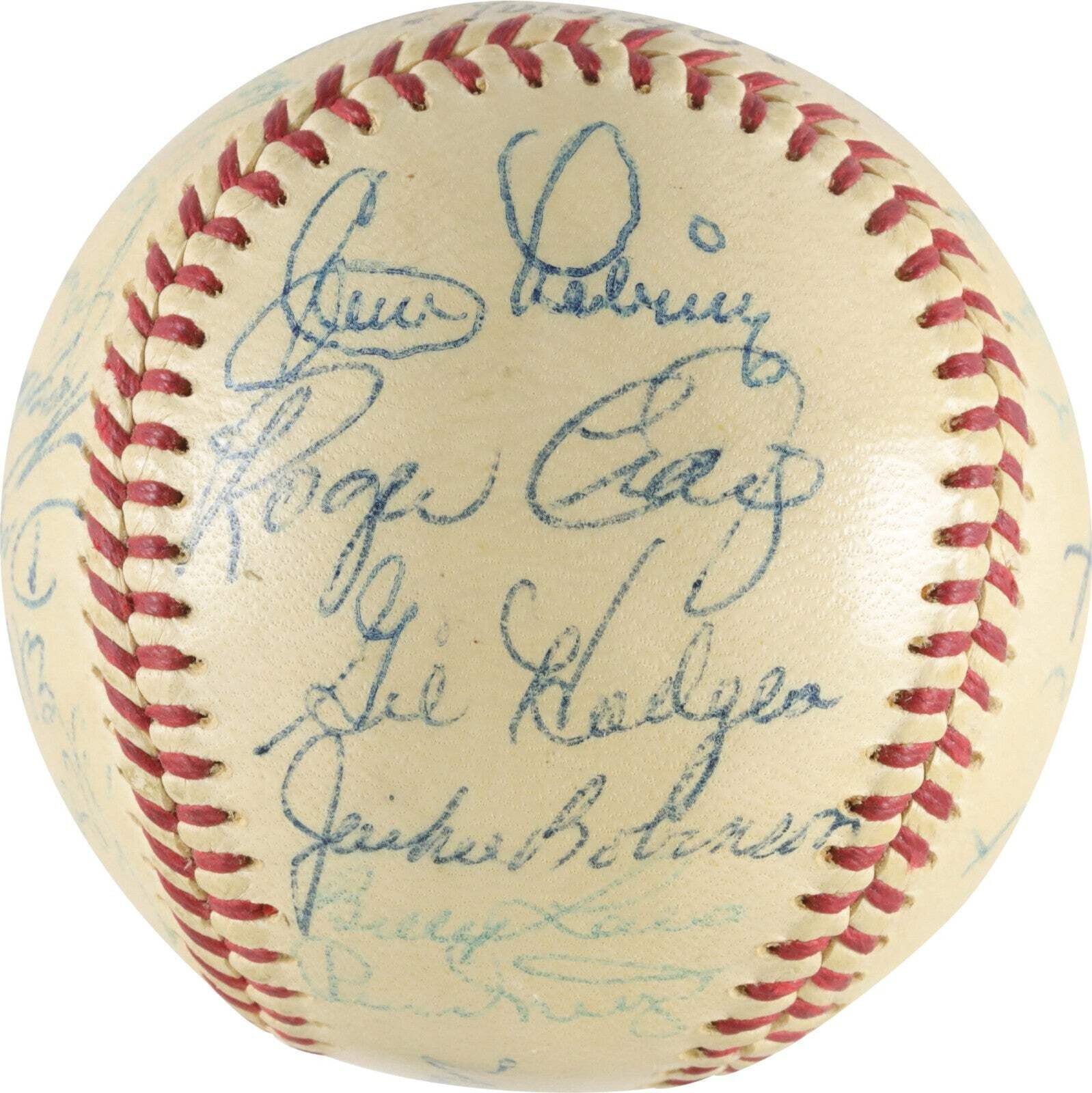 1955 Brooklyn Dodgers W.S. Champs Team Signed Baseball Jackie Robinson ...