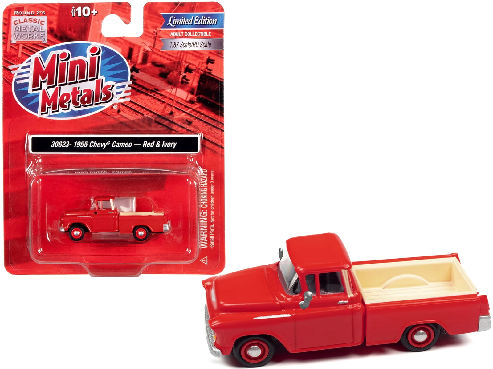 1955 Chevrolet Cameo Pickup Truck Red and Ivory 1/87 (HO) Scale Model ...