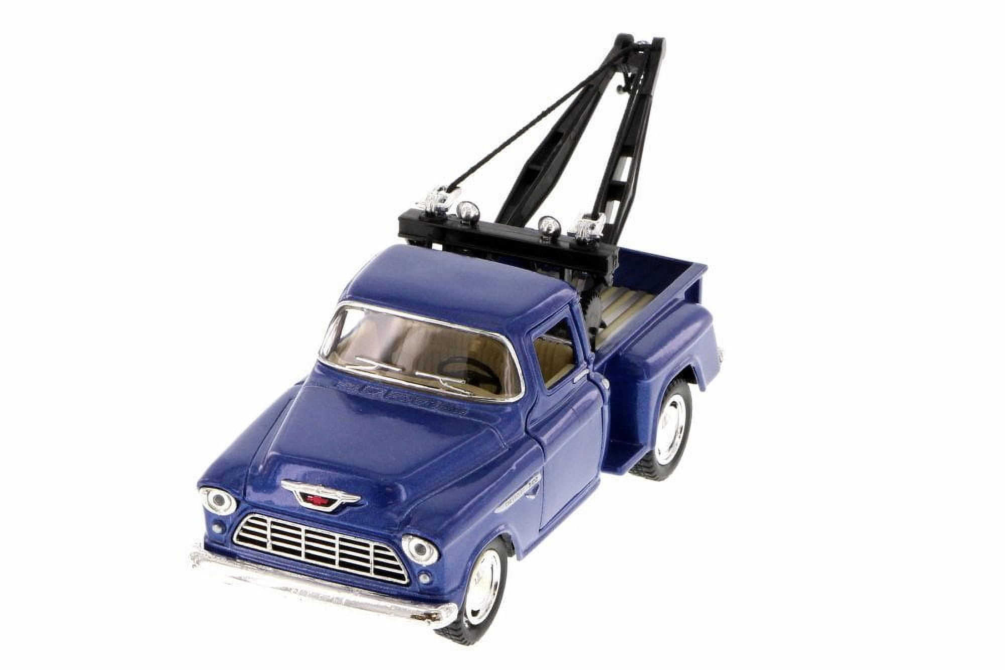 1955 Chevy 3100 Stepside Tow Truck, Blue - Kinsmart 5378D - 1/32 Scale ...