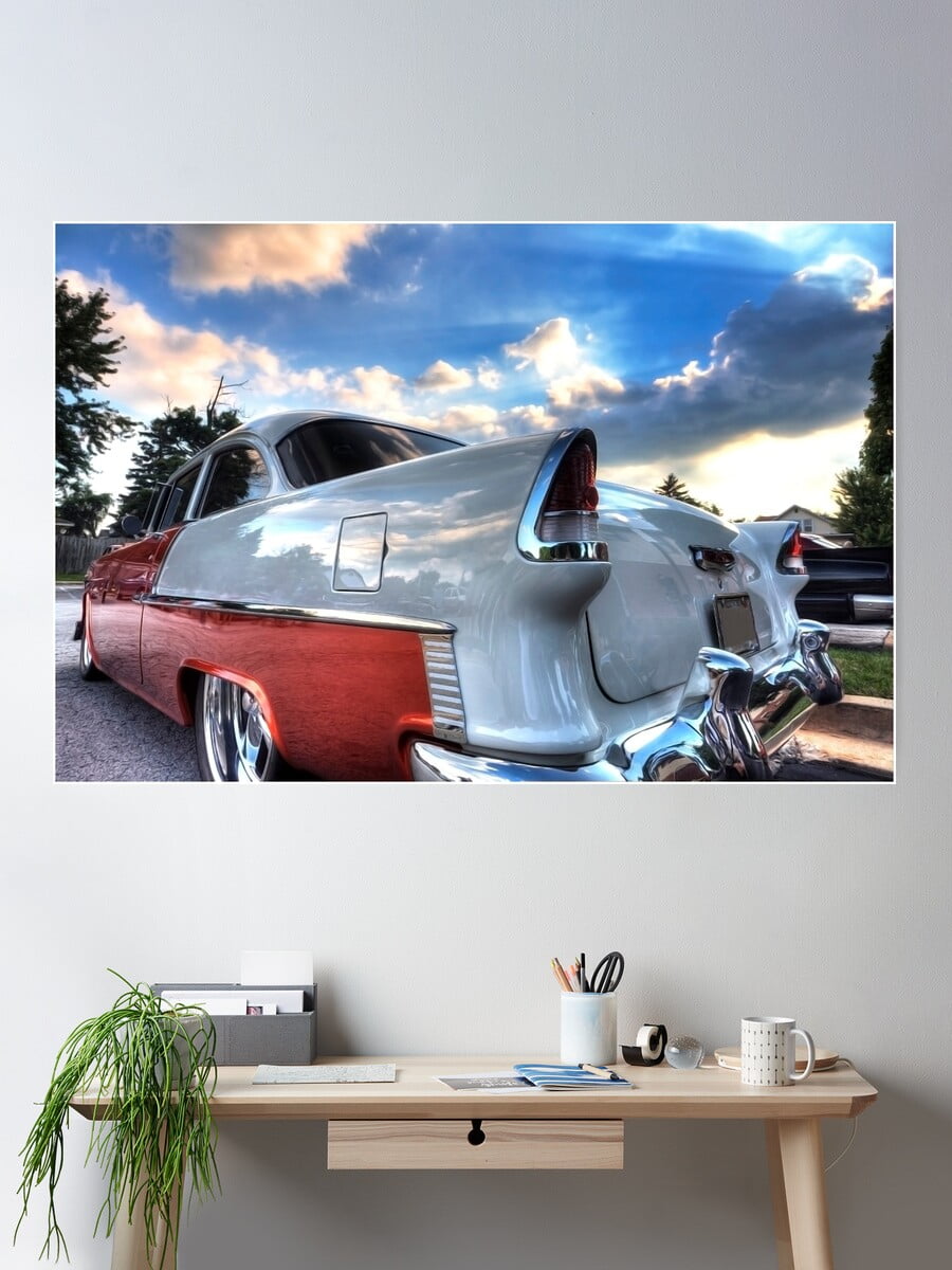 1955 Chevy Bel Air Poster Wall Art, Modern Wall Decor For Living Room ...