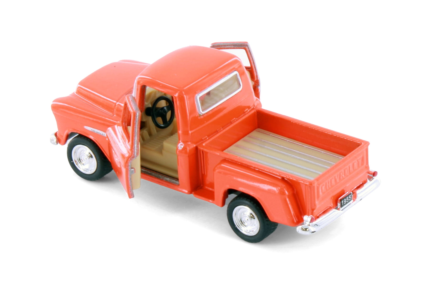 1955 Chevy Stepside Pickup Truck, Orange - Kinsmart 3002D - 1/54 Scale ...